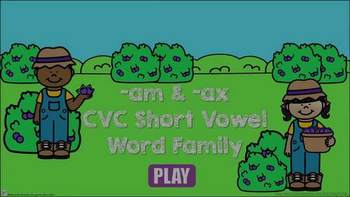 am and ax CVC Word Family Blending for PowerPoint™ Google Slides™ Boom ...