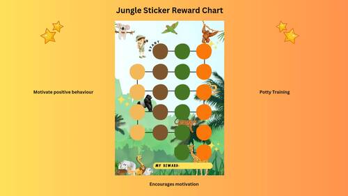 Printable jungle animal reward chart, potty training, sticker chart ...