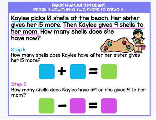 Google Slides Two-Step Word Problems Bundle by Inside Inspiration