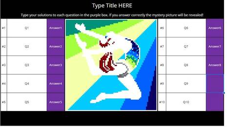 Gymnast Commercial Use Pixel Art Activity Templates for Google Sheets