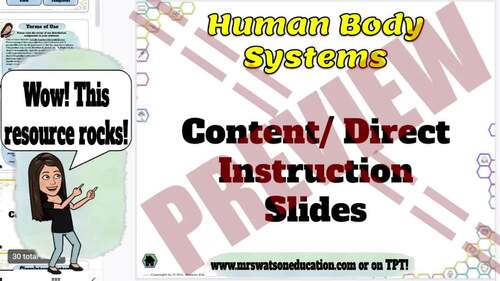 Human Body Systems "Doodle" Style Notes, with Slides, INB,& Digital INB