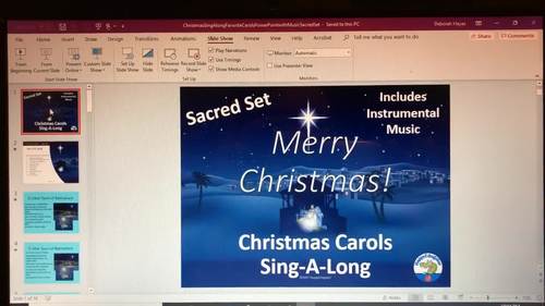 Christmas Sing Along Favorite Carols PowerPoint with Music - Sacred Set
