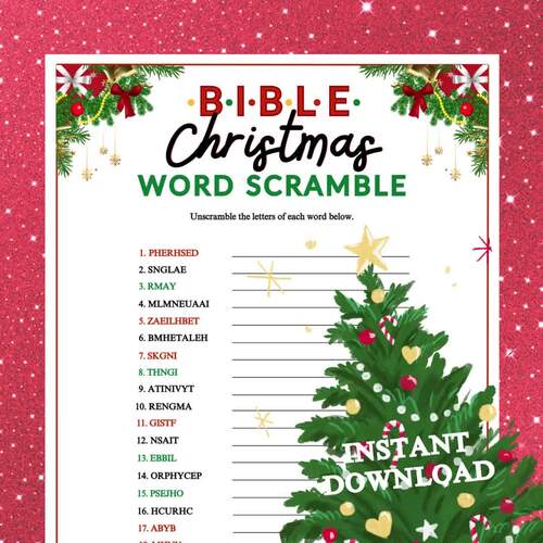 Bible Christmas Word Scramble Game: Nativity Christian Activity | TPT