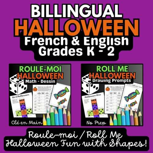 Roll Me Halloween BUNDLE | Bilingual Geometry + Drawing Fun | French ...