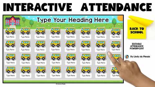 School Buses Interactive Attendance PowerPoint | Back to School Digital ...