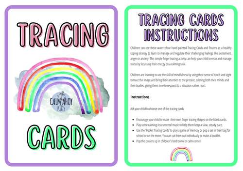 Kids Calming Tracing Cards | Mindfulness Printable Coping Strategy