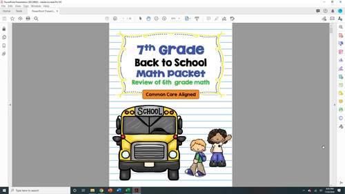 Back to School Math Activities for 7th Grade Math | Review of 6th Grade ...