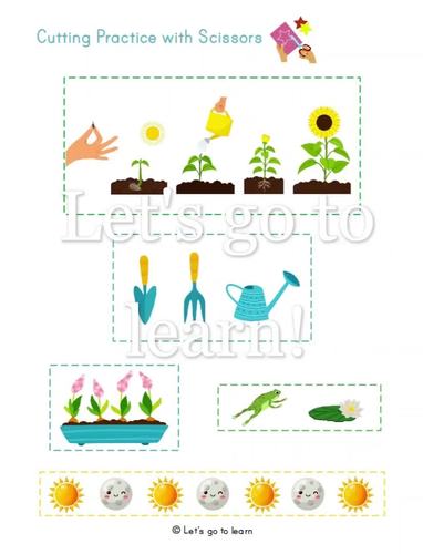 Spring Cutting Practice, Scissor Skills Practice, Practice Sheets