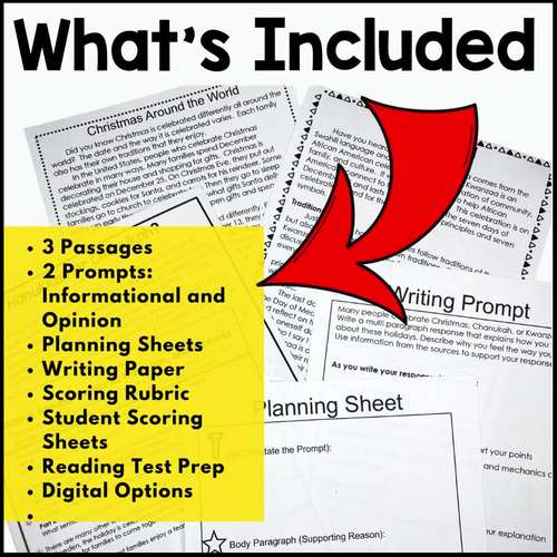 December Paired Passages| B.E.S.T Text Based Writing and FAST Reading