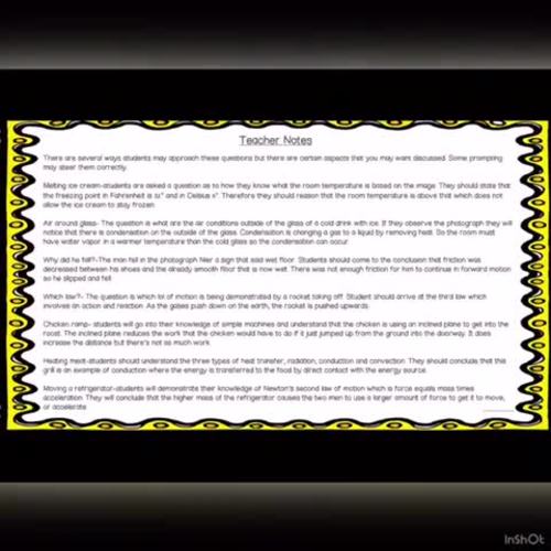 10 CER PHYSICAL SCIENCE Image Prompts Bell Ringers Graphic Organizers ...