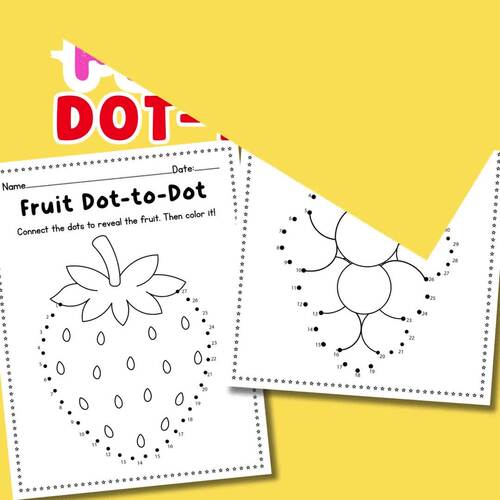Fruits Dot to Dot Worksheets | Connect the Dot Fruit Coloring Page ...