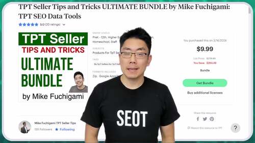 TPT Seller Tips and Tricks ULTIMATE BUNDLE by Mike Fuchigami: TPT SEO ...