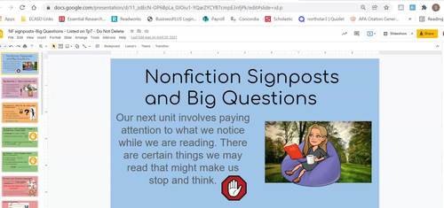 Nonfiction Signposts and Big Questions Pack! by NorthNook | TPT