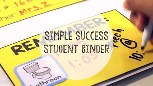 Student Binder | Binder Schedule | Inclusion Visual Supports | Special ...