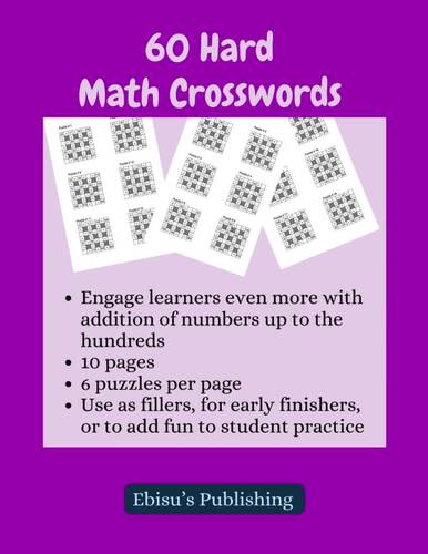 60 Hard Math Crosswords: Engaging Fun Numeracy Skills Practice | TPT