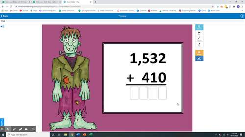 Halloween 4 and 5 Digit Addition Boom Cards | Self Correcting | TPT