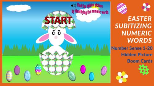 Easter Subitizing with Numeric Words Hidden Picture Number Sense 1-20 ...