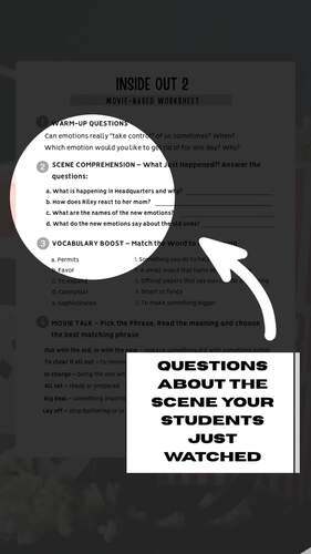 Inside Out 2 Movie ESL Worksheet, English Grammar, Speaking and Writing PDF