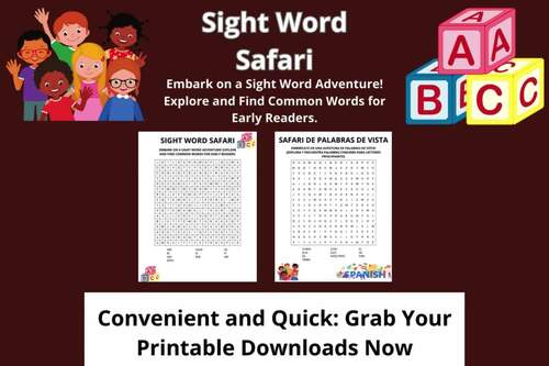 Sight Word Search- Available (English & Spanish) K-2nd grade. | TPT