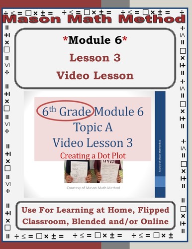 6th Grade Math Mod 6 Lesson 3 Creating a Dot Plot Video Lesson Flipped ...