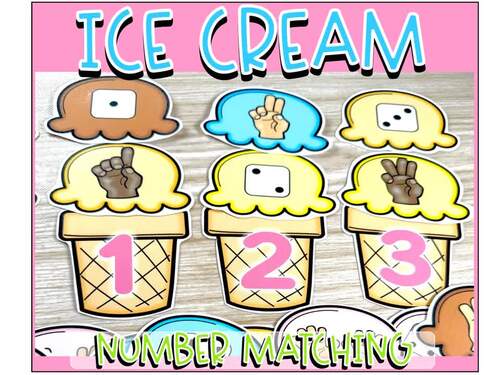 Ice Cream cones and scoops Numbers Counting Subitizing Matching Math ...