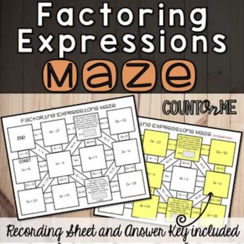 No Prep Factoring Expressions Maze by Thriving Teacher Inc | TPT