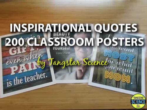 Inspirational Quotes Posters - 200 Classroom Posters by Tangstar Science