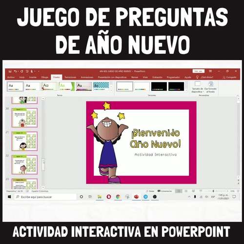 JUEGO DE PREGUNTAS DE AÑO NUEVO. ACTIVIDAD INTERACTIVA. 3-5 (EN ESPAÑOL)