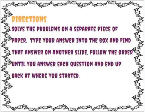 Real World Word Problems Long Division Halloween Scavenger Hunt -Print ...