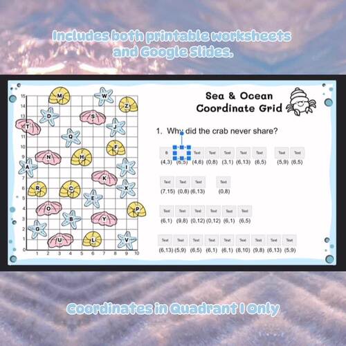 Sea and Ocean Coordinate Grid Activity Digital & Printable - Summer