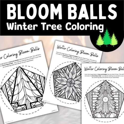 Winter Bloom Ball Coloring Activity for Independent or Group Dodecahedrons