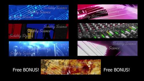 Music Animated Google Classroom Banner Bundle 1 with free bonus banner