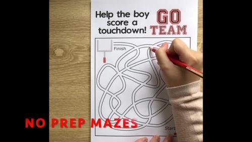 6 Maze Worksheets (BOYS) - Promote Focus & Attention by Resource Haven
