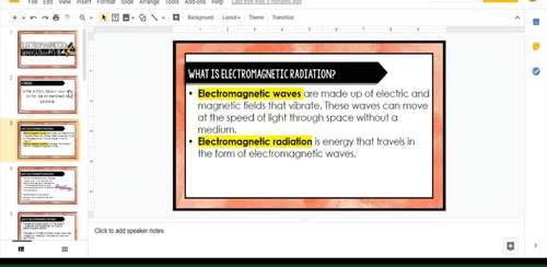 Electromagnetic Spectrum Lesson Guided Notes and Assessment- Editable