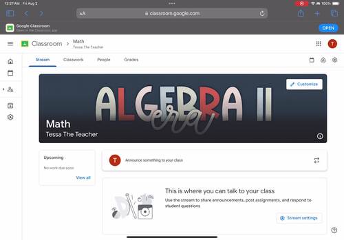 Algebra 2 Era ANIMATED GIF Google Classroom Banner Header BACK TO SCHOOL
