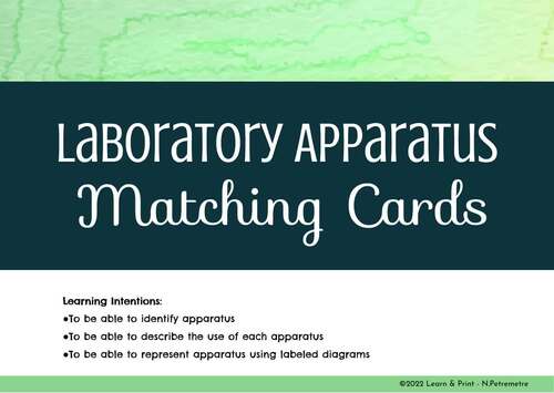 Laboratory Apparatus Matching Cards/Printable Flashcards/Classroom Activity