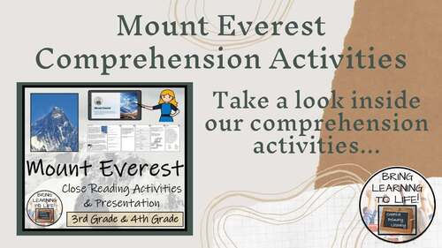 Mount Everest Close Reading Passage & Comprehension Activities | 3rd ...
