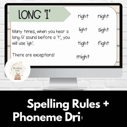 Spelling Rules and Phoneme Drill Cards Google Slides Orton Gillingham ...