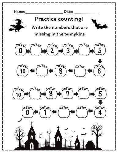 Halloween & Basic Skills Worksheets | 42 Pages of Counting, Tracing ...