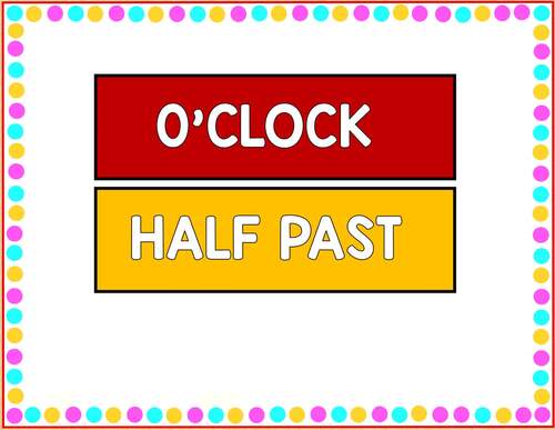 Spring Round Clock Numbers Mirror Display, Editable Floral Timecards