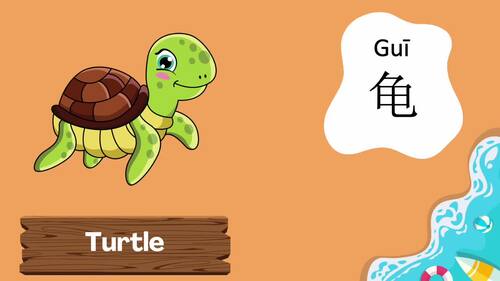 Sea Creatures (海洋生物) in Mandarin Chinese (Powerpoint Teaching Slides)
