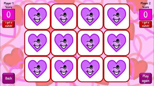 Valentines Day Common Fractions Activity - Matching Game - 1/2s - 1/12s