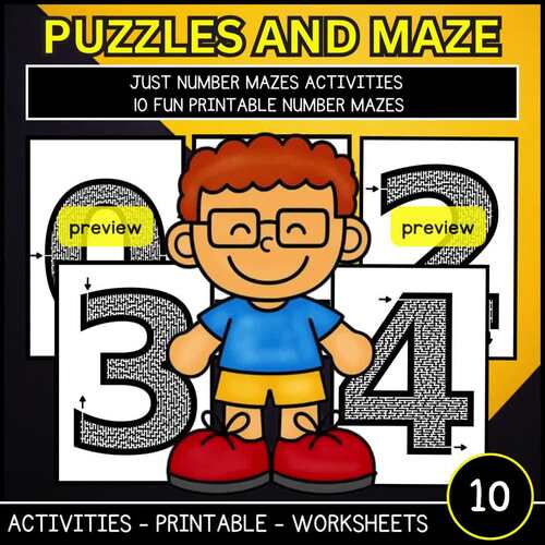 Just Number Mazes activities Fun Printable Number Mazes back to school