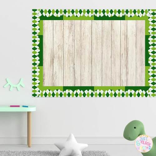 Bulletin board borders | Heart & plaid theme | Green color palette