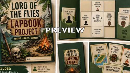 Lord of the Flies Lapbook Project | Interactive Novel Study with ...