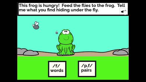 Feed the Frog | /f/ Articulation & Minimal Pairs Speech Therapy Activity