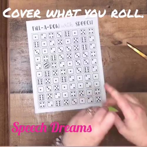 Speech and Language Therapy Roll and Cover Game by Speech Dreams