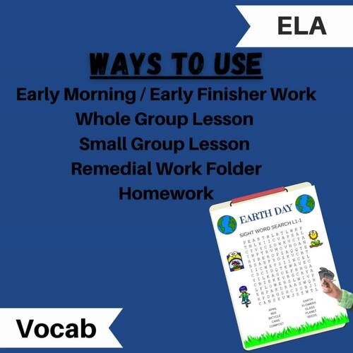 Earth Day Sight Word Search Puzzle Worksheets by YourTeachingDoc