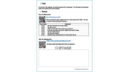 Stars & Solar System WebQuest | Earth’s Place in the Universe | TPT