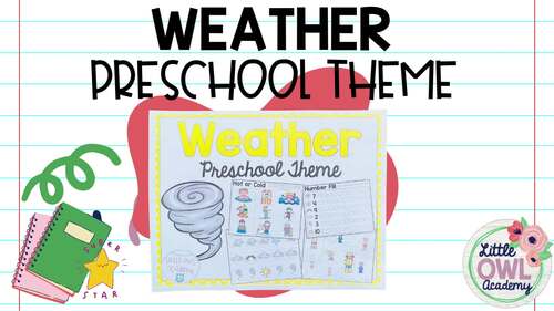 Weather Preschool Theme by Little Owl Academy | TPT